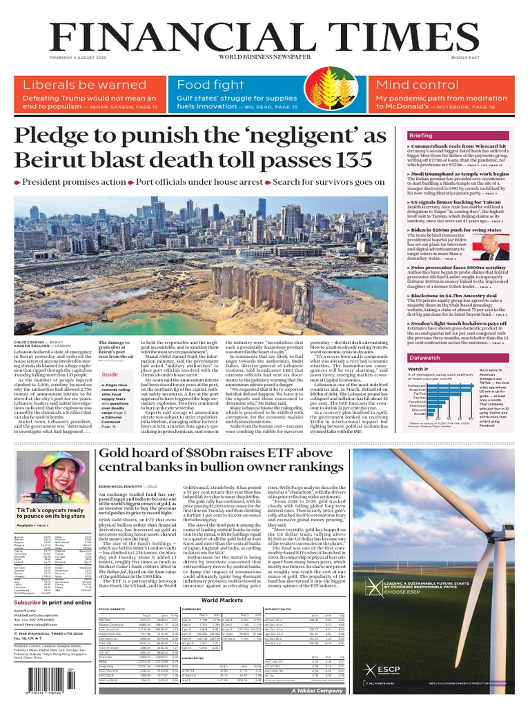 Financial Times Middle East - August 06, 2020 | PDF | Bharatiya Janata ...