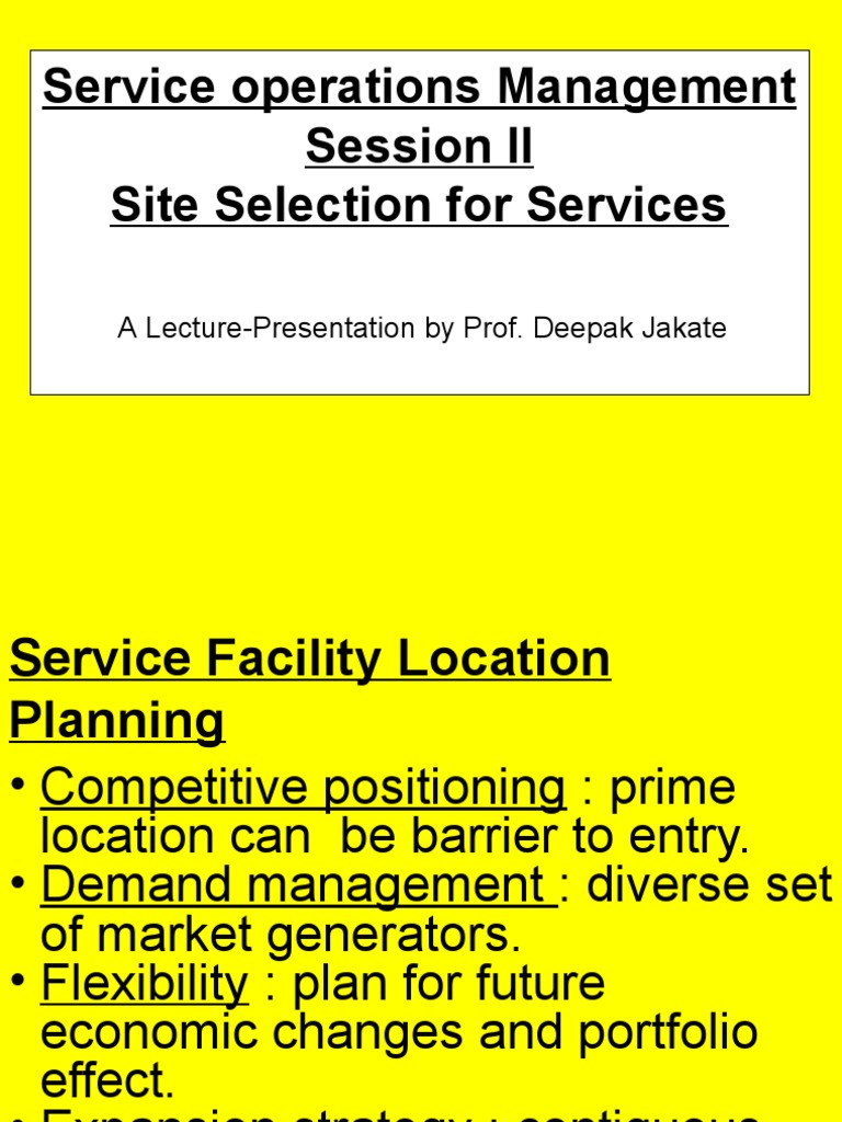 Service Facility Location Strategies | PDF | Parking | Customer