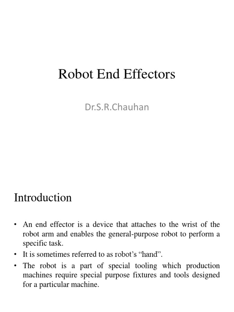 Robot End Effectors - Mechanical Grippers - Basic definition and operation | PDF | Friction ...