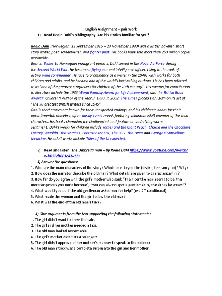 The Umbrella Man - Roald Dahl | PDF