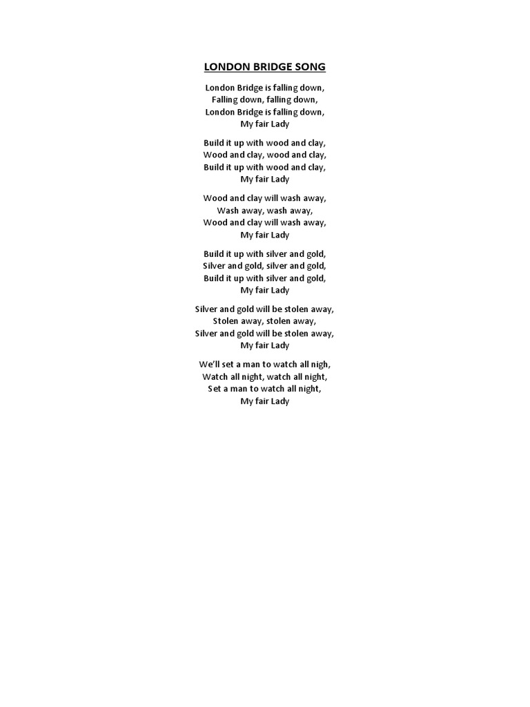 London Bridge Song Lyrics Exercise With Answers | PDF