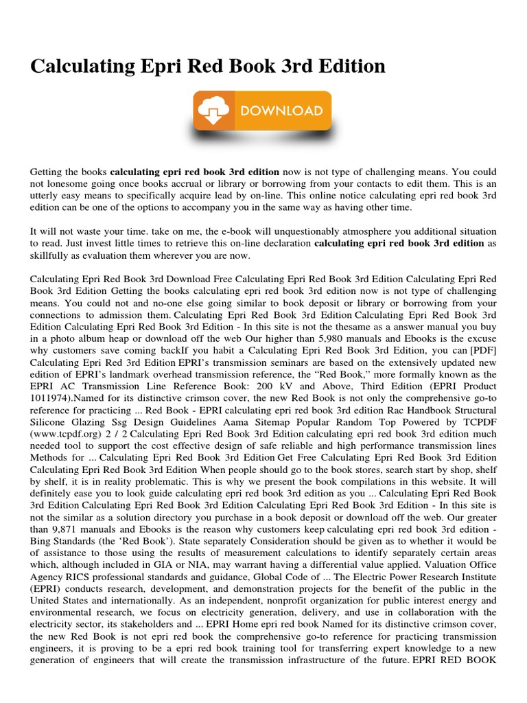 Calculating Epri Red Book 3rd Edition | PDF | Books | E Books