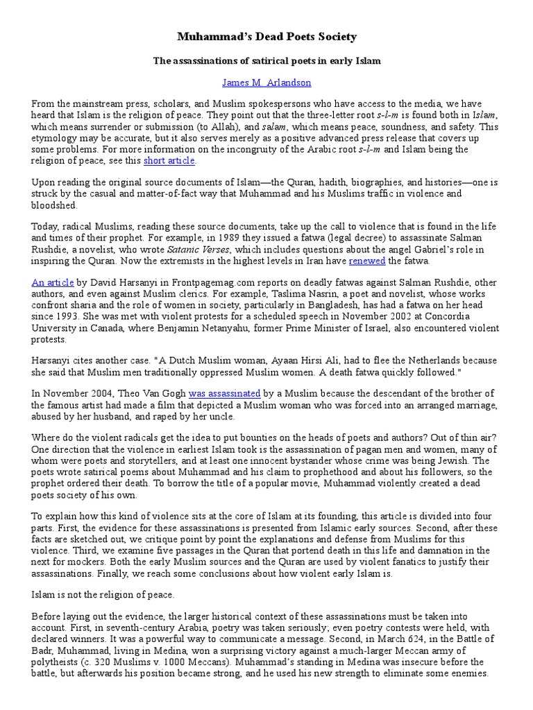 Poet and Muhammad | PDF | Muhammad | Medina