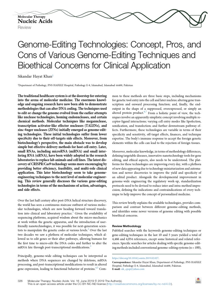Genome-Editing Technologies: Concept, Pros, and Cons of Various Genome ...