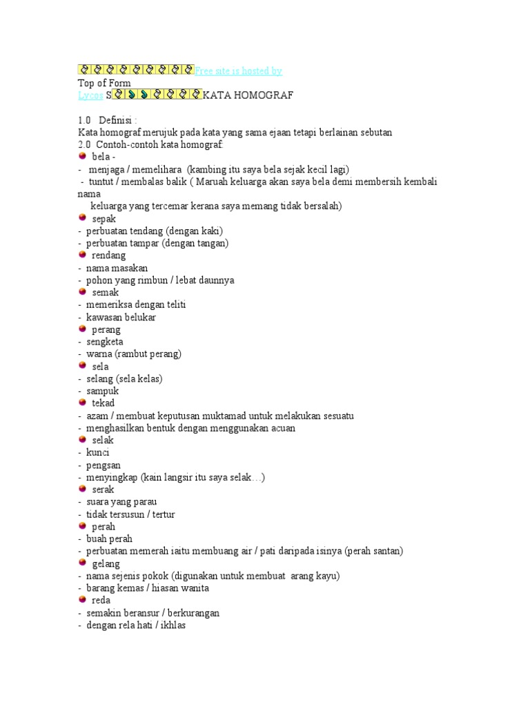 Bahasa Melayu Homograf | PDF