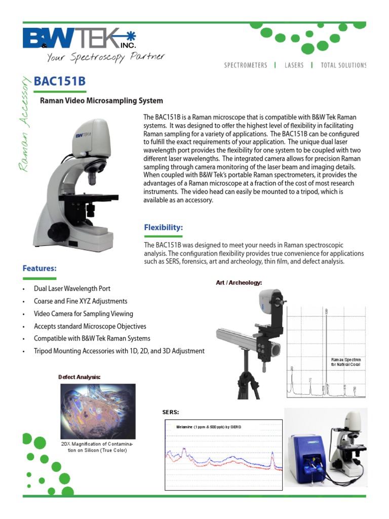 Catálogo Do Microscópio BAC151B BWTek | PDF | Raman Spectroscopy ...