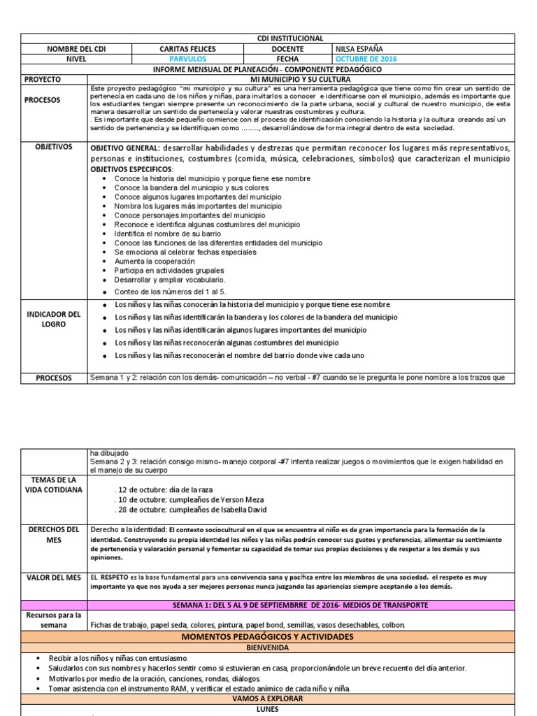 Planeacion Mi Municipio y Su Cultura | PDF