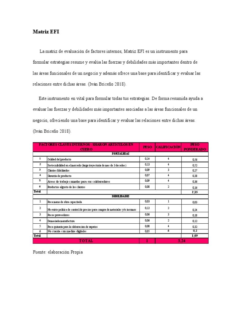 Matriz EFE | PDF | Economias | Business
