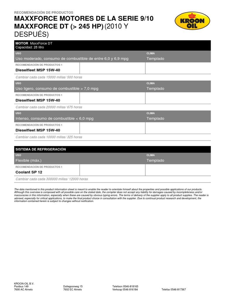 (2010 Y Después) : Maxxforce Motores de La Serie 9/10 Maxxforce DT ...