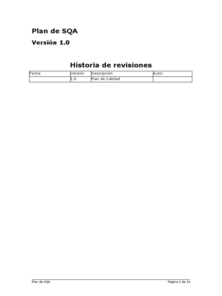 Plan SQA | PDF | Software | Calidad (comercial)