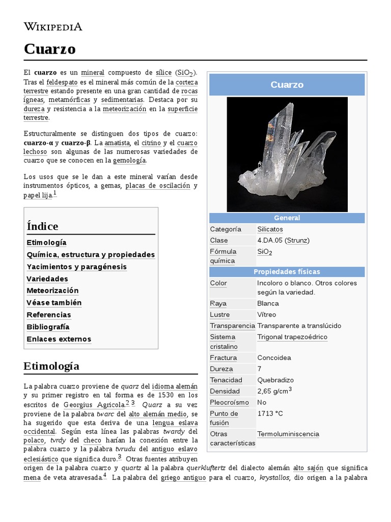 Cuarzo | PDF | Cuarzo | Materiales