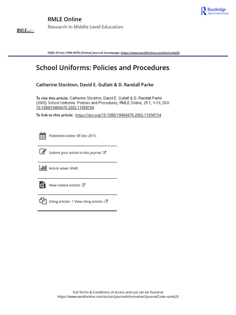 School Uniforms Policies and Procedures | PDF | Null Hypothesis | Schools