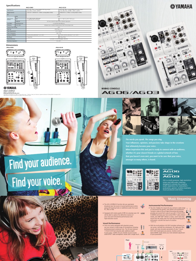Specifications and Dimensions of Two Multi-Purpose Audio Mixers Designed for Music Production ...