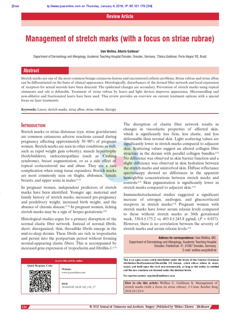 Management of Stretch Marks (With A Focus On Striae Rubrae) | PDF ...