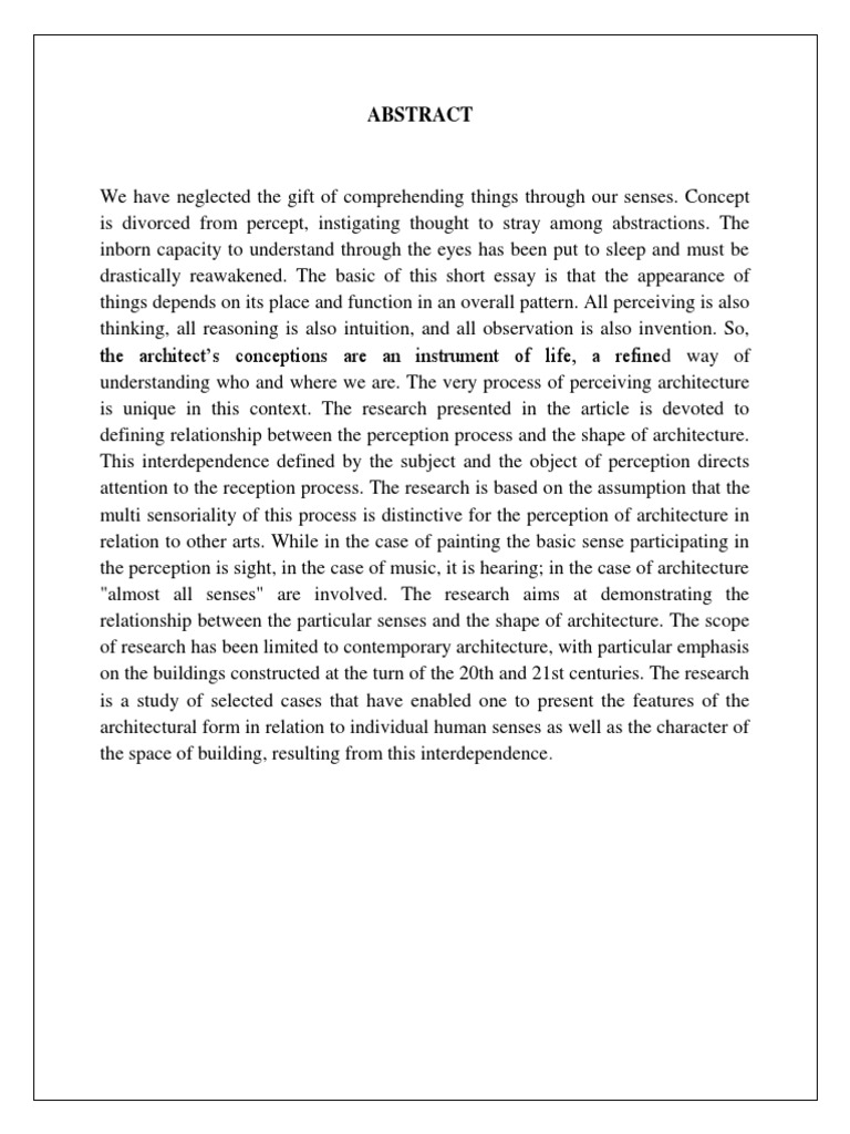 Perception in Architecture PDF | PDF | Perception | Space