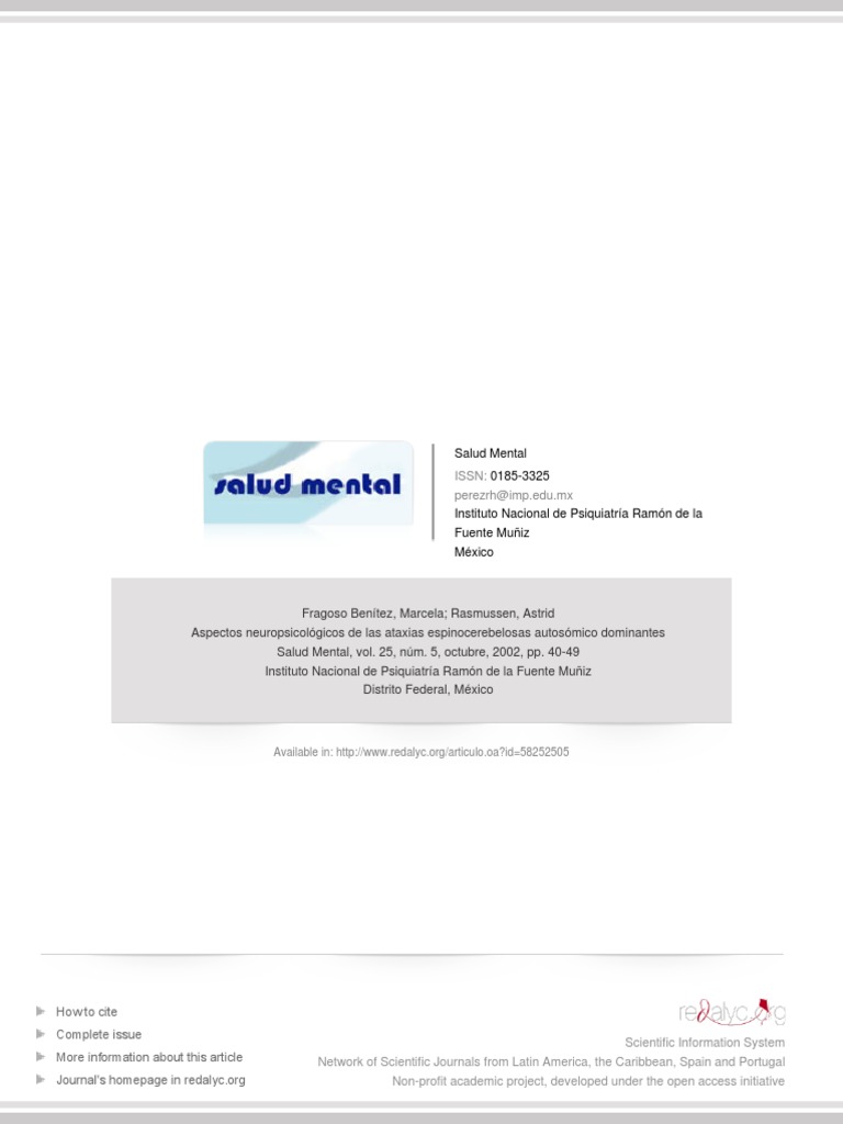 Neuropsychology of Dominant SCAs | PDF | Neurological Disorders ...