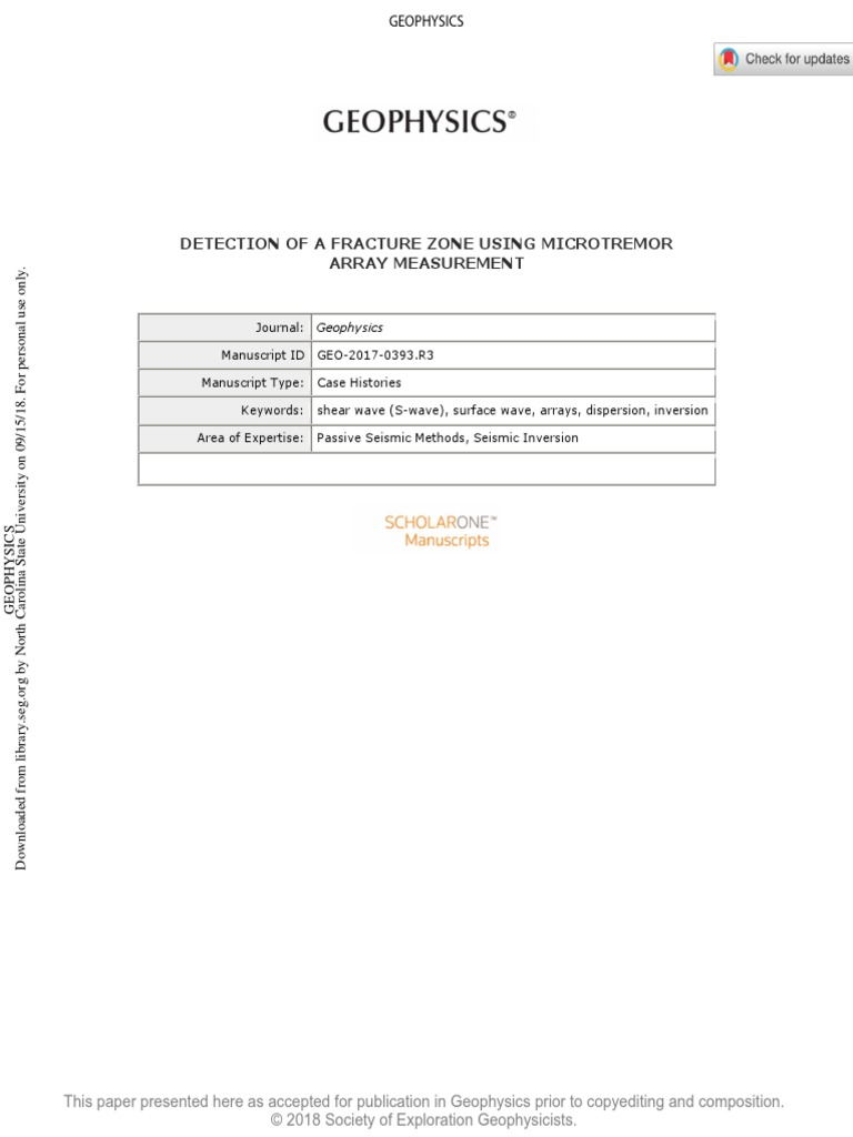 Detection of A Fracture Zone Using Microtremor Array Measurement ...