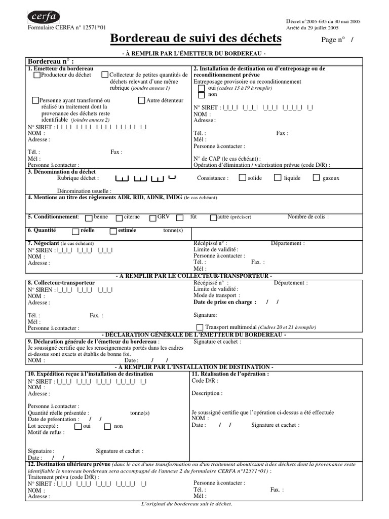 Bordereau de Suivi Des D Chets | PDF | Business