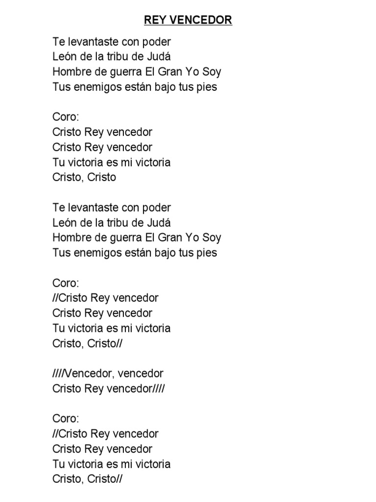 Rey Vencedor - Fiesta - Viene Ya (MSM) Letra | PDF