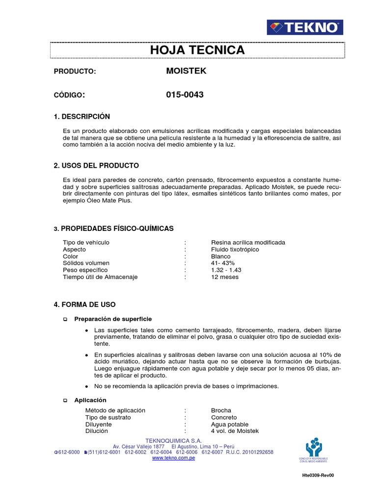 Moistek PDF | PDF | Hormigón | Agua