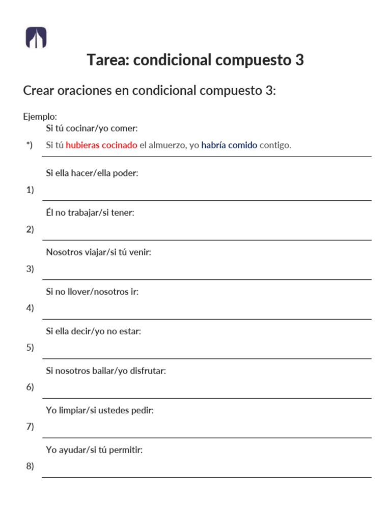 Ejercicios de Condicional Compuesto en Español | PDF