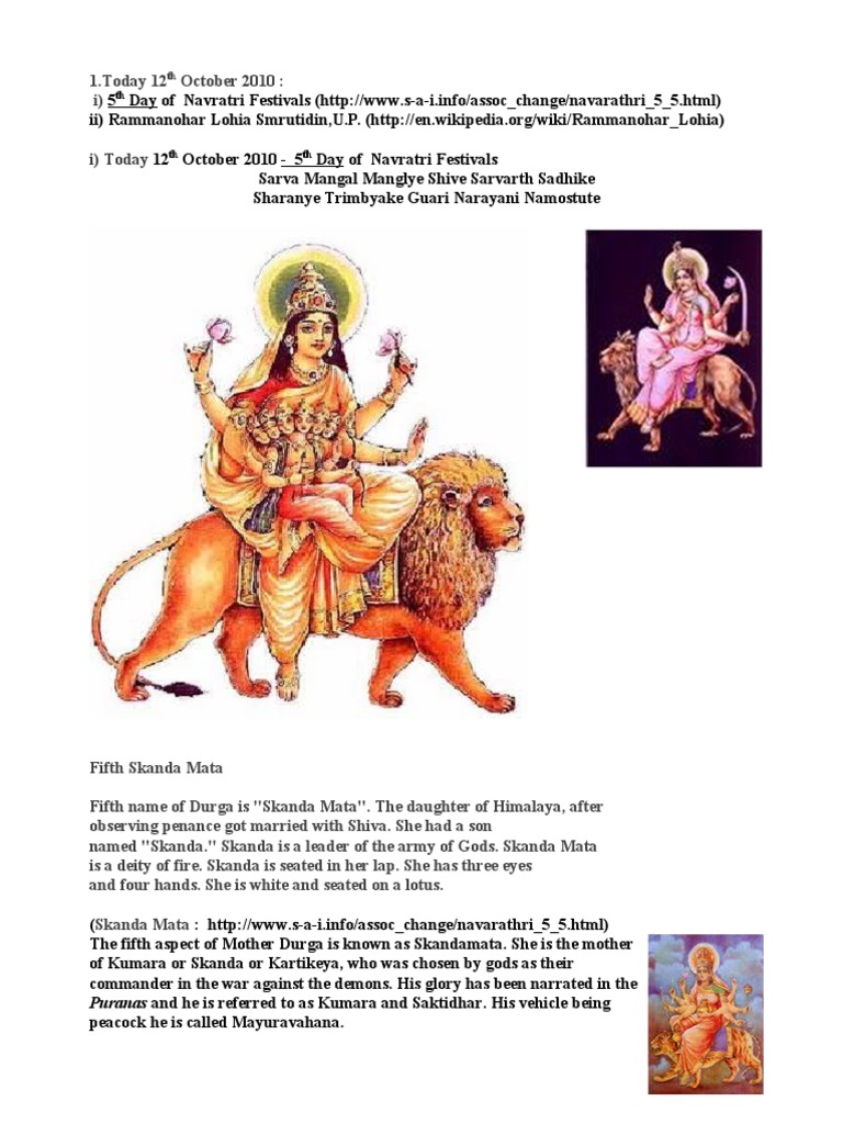 Durga Puja - 5th Day | PDF | Gender And Hinduism | Hindu Deities