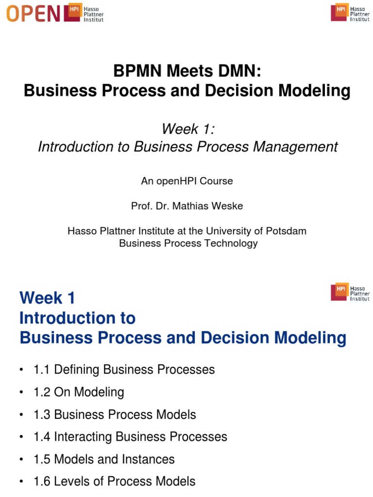 BPMN Meets DMN-Slides-Week1 Ink | PDF | Business Process Management ...