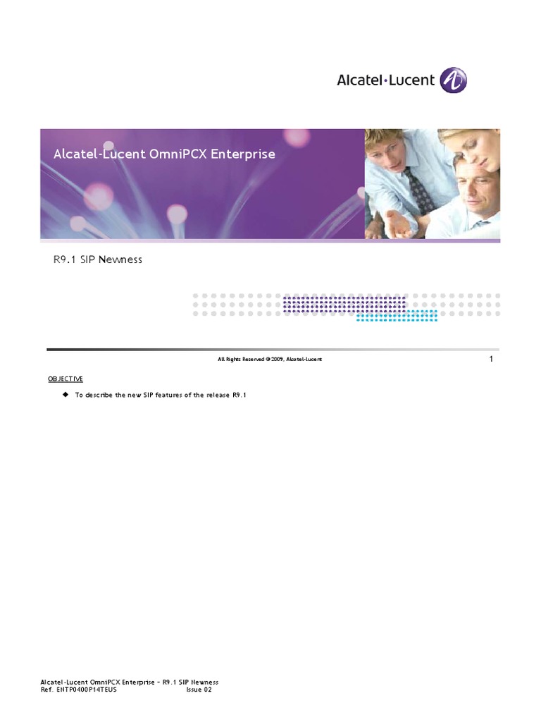 Alcatel-Lucent Omnipcx Enterprise: R9.1 Sip Newness | PDF | Session Initiation Protocol ...