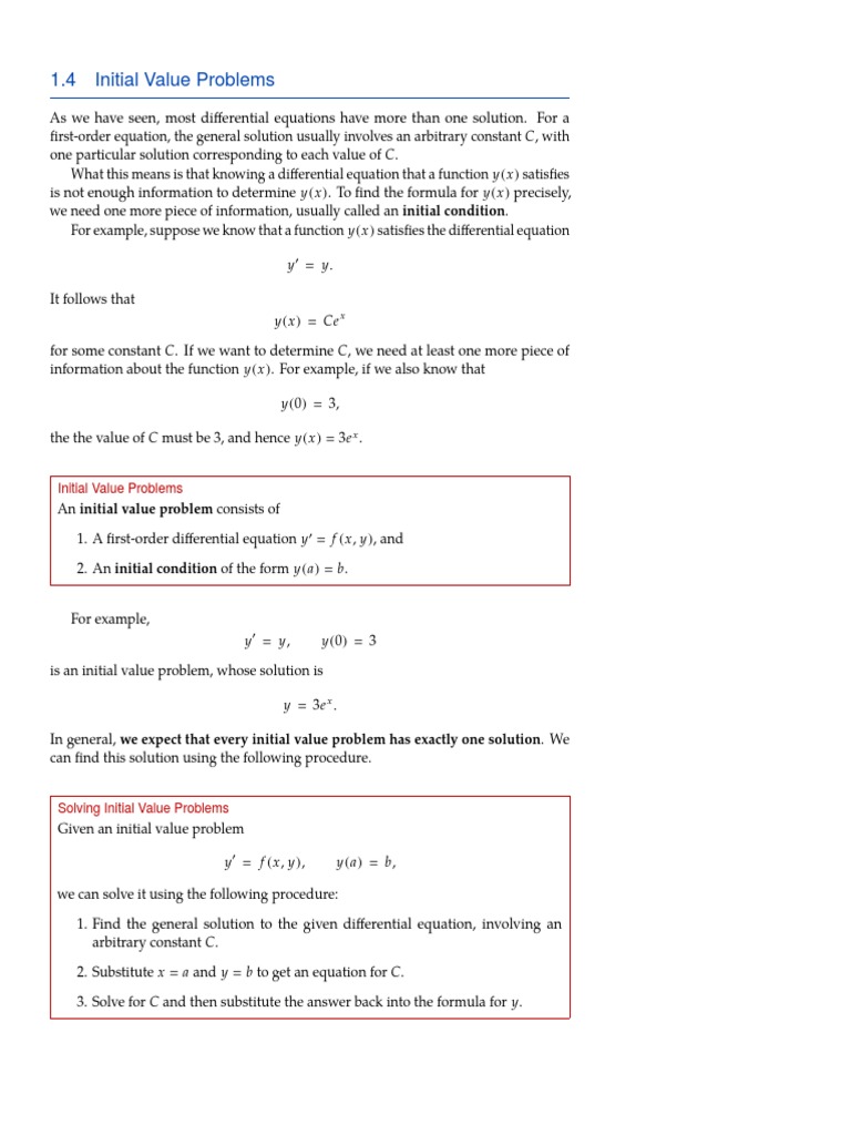 Initial Value Problems | PDF | Ordinary Differential Equation | Equations