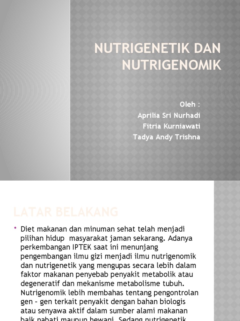 Nutrigenetik Dan Nutrigenomik | PDF