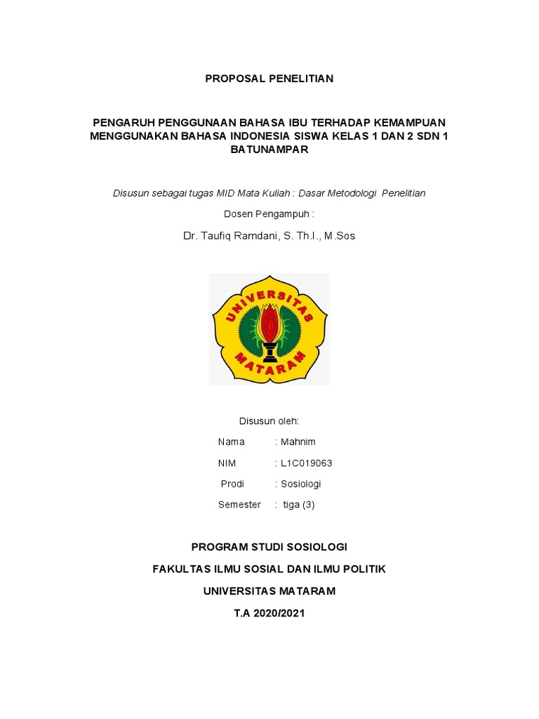 Tugas Uts - DMP - Proposal Penelitian | PDF