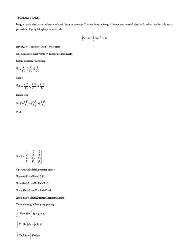 Teorema Stokes | PDF