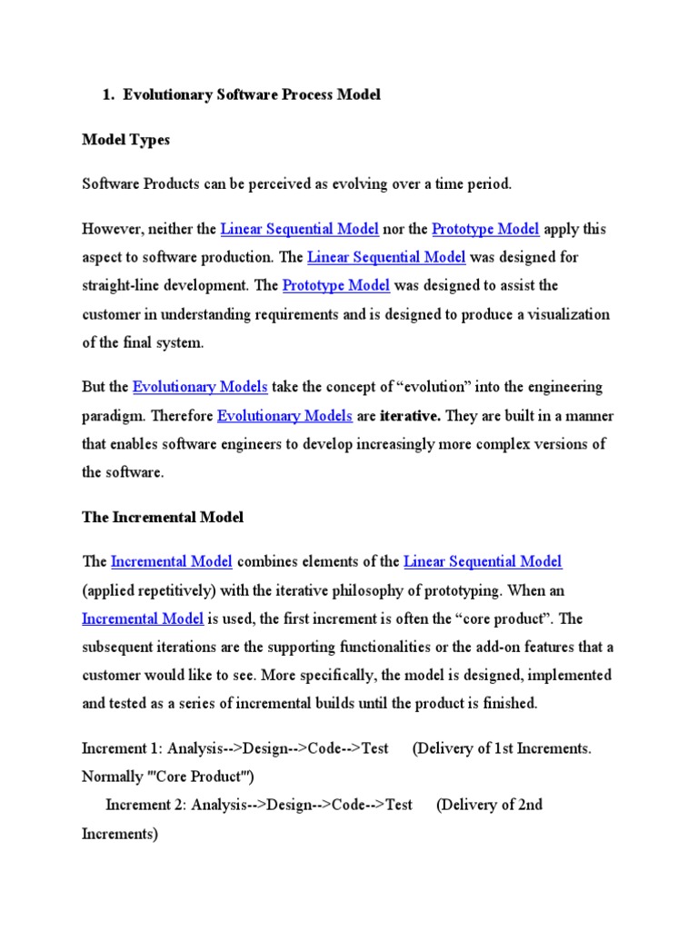 An Overview of Evolutionary Software Process Models, Including the ...