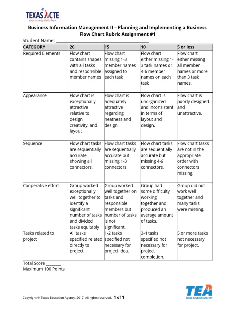 Flow Chart Rubric Assignment #1 | PDF | Business