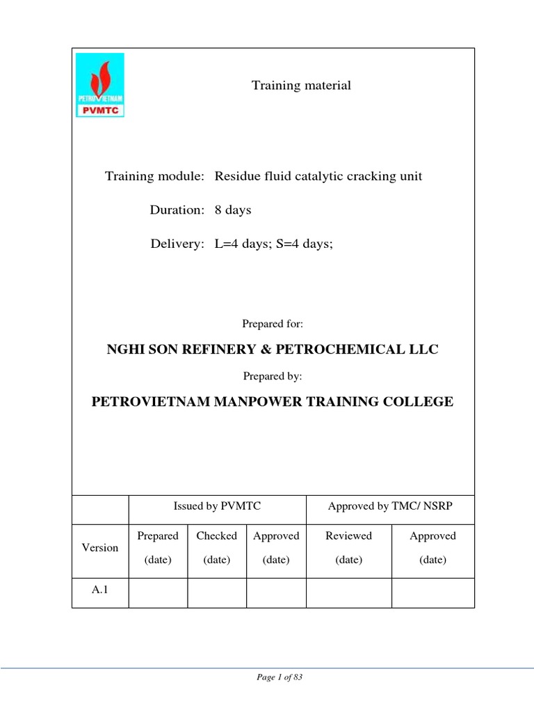 Approved - 085 - Residue Fluid Catalytic Cracking Unit - A1 | PDF ...