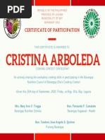 Nutrition Month Certificate | PDF