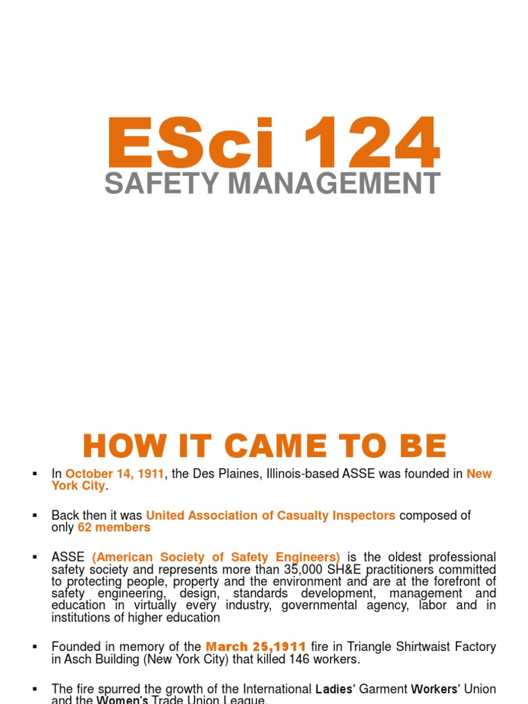 History of Safety Management Organizations | PDF | Occupational Safety ...
