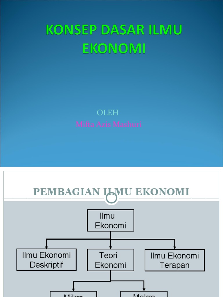 Konsep Dasar Ilmu Ekonomi | PDF
