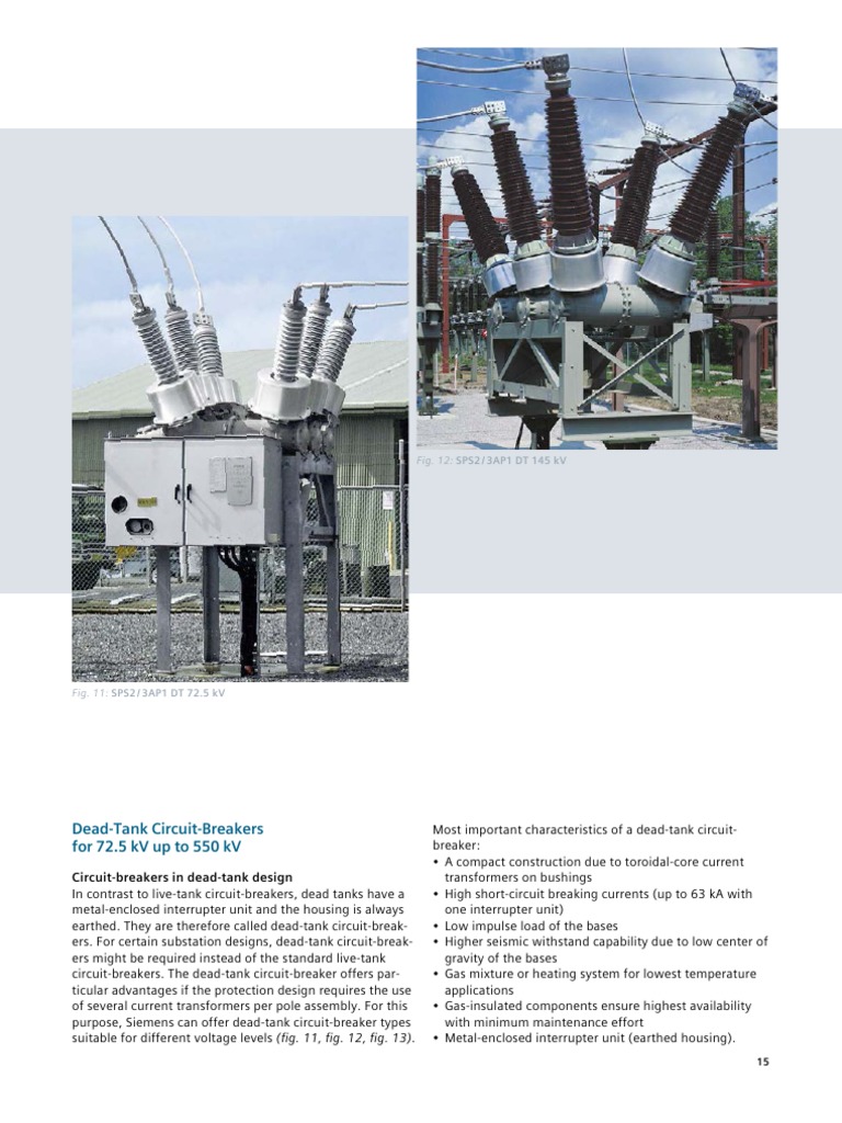 Dead-Tank Circuit-Breakers For 72.5 KV Up To 550 KV: Fig. 12: SPS2 / 3AP1 DT 145 KV | Download ...