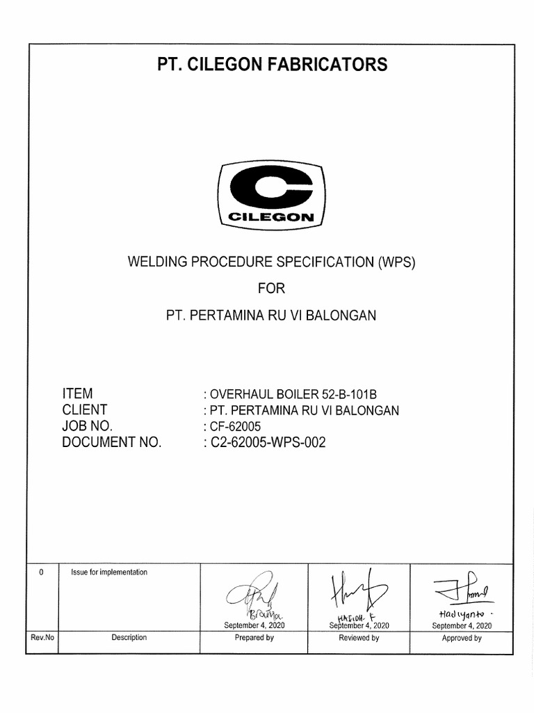 C2-62005-WPS-002 Welding Procedure Specification | PDF