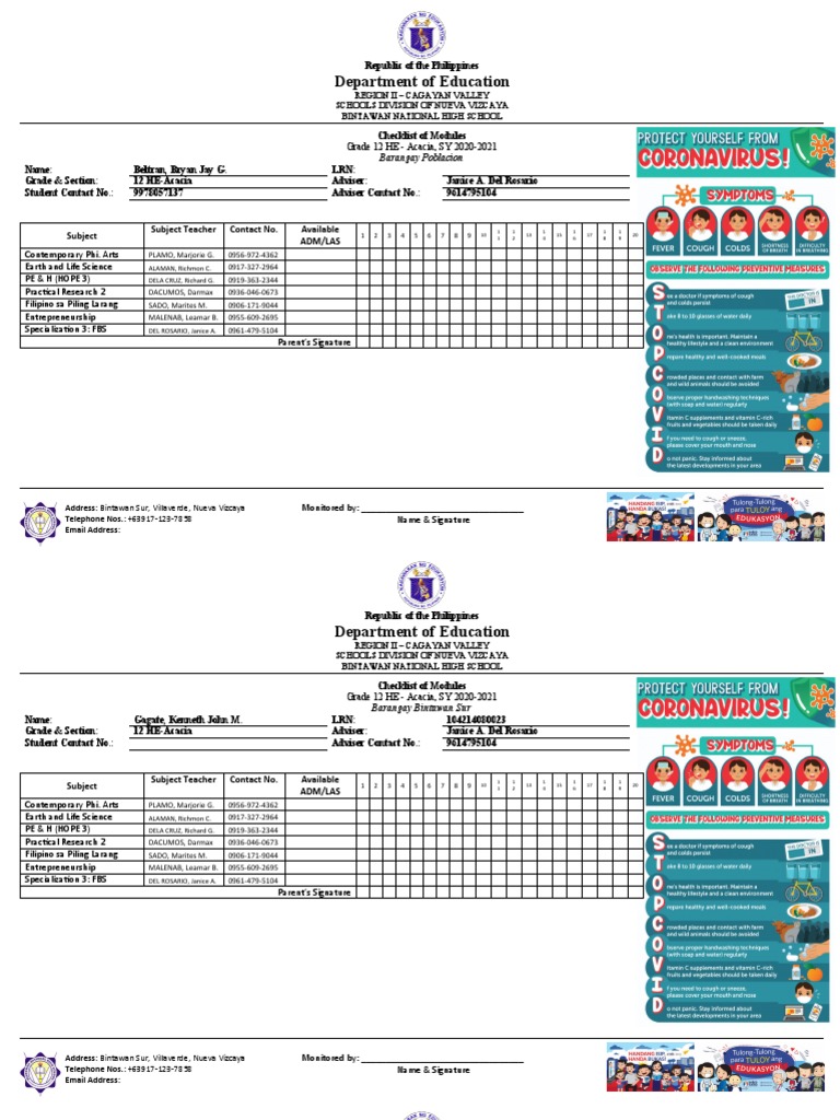 Checklist of Modules | PDF | Philippines