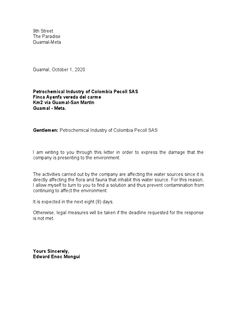 Carta - Edward Mongui | PDF