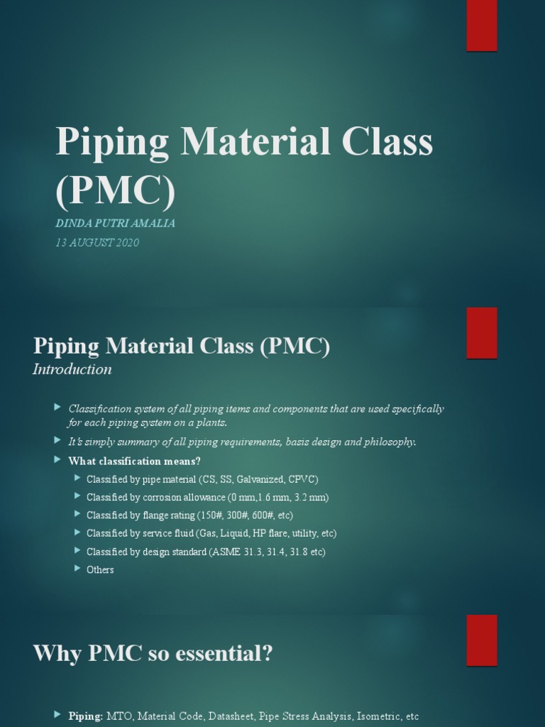 Piping Material Class Overview | PDF | Pipe (Fluid Conveyance) | Civil ...