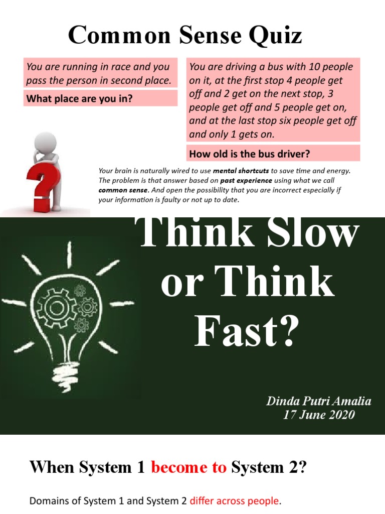 Think Slow or Think Fast | PDF | Risk | Decision Making