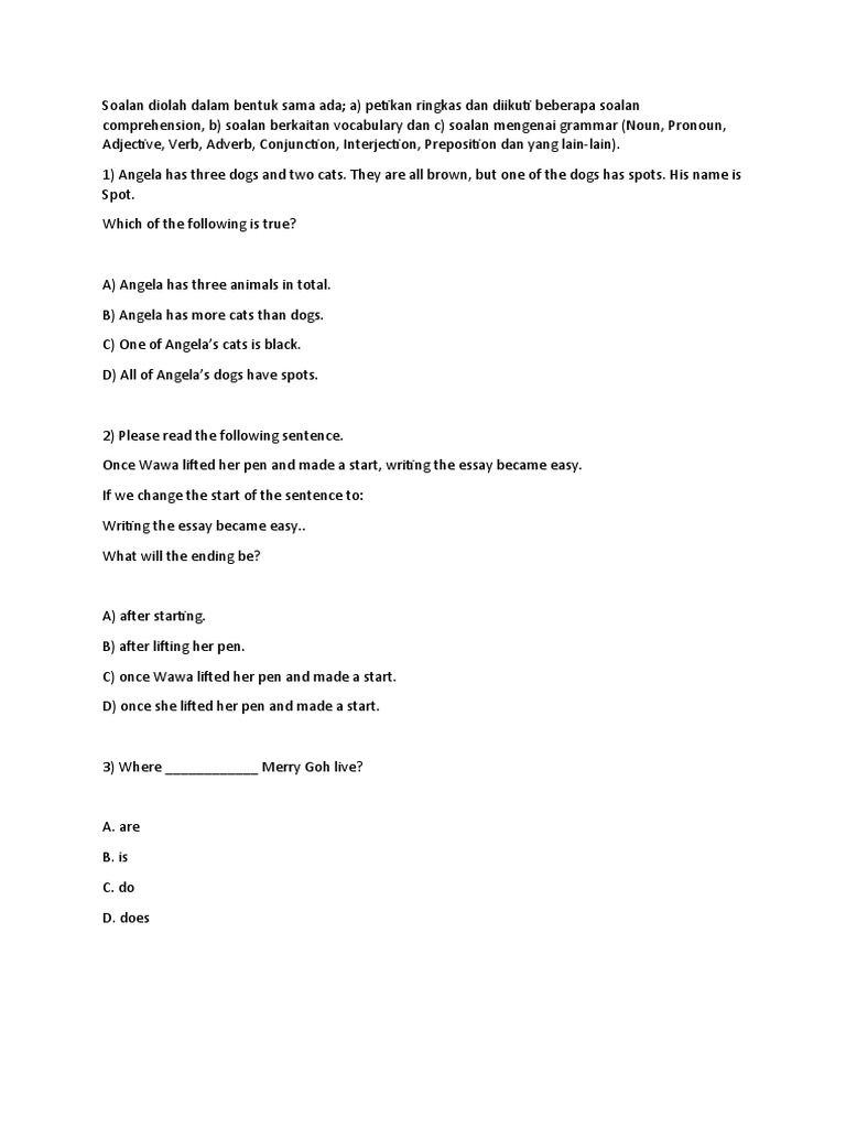 Soalan English | PDF | Trees | Grammar