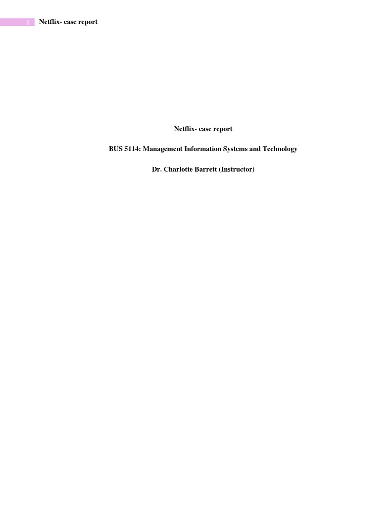 Netflix-Case Report | PDF | Netflix | Streaming Media