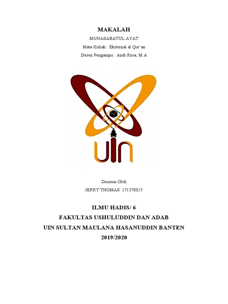 Pengertian dan Contoh Munasabah Ayat | PDF | Filsafat