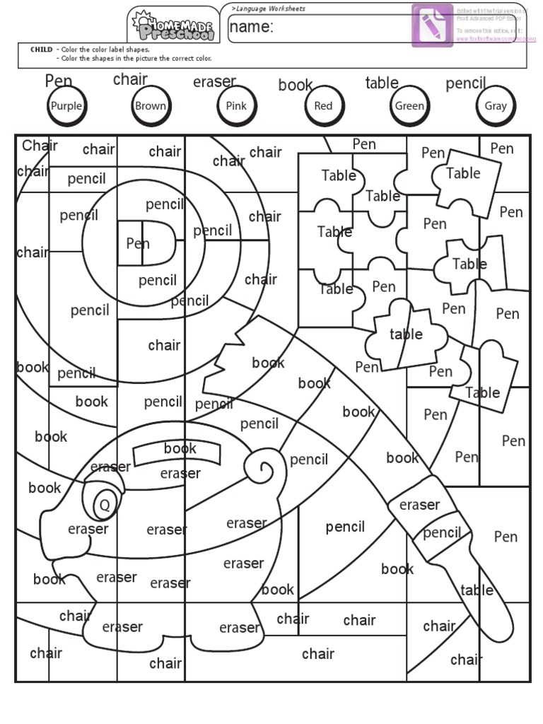 Coloring - Classroom Objects | PDF | Art Materials | Tools