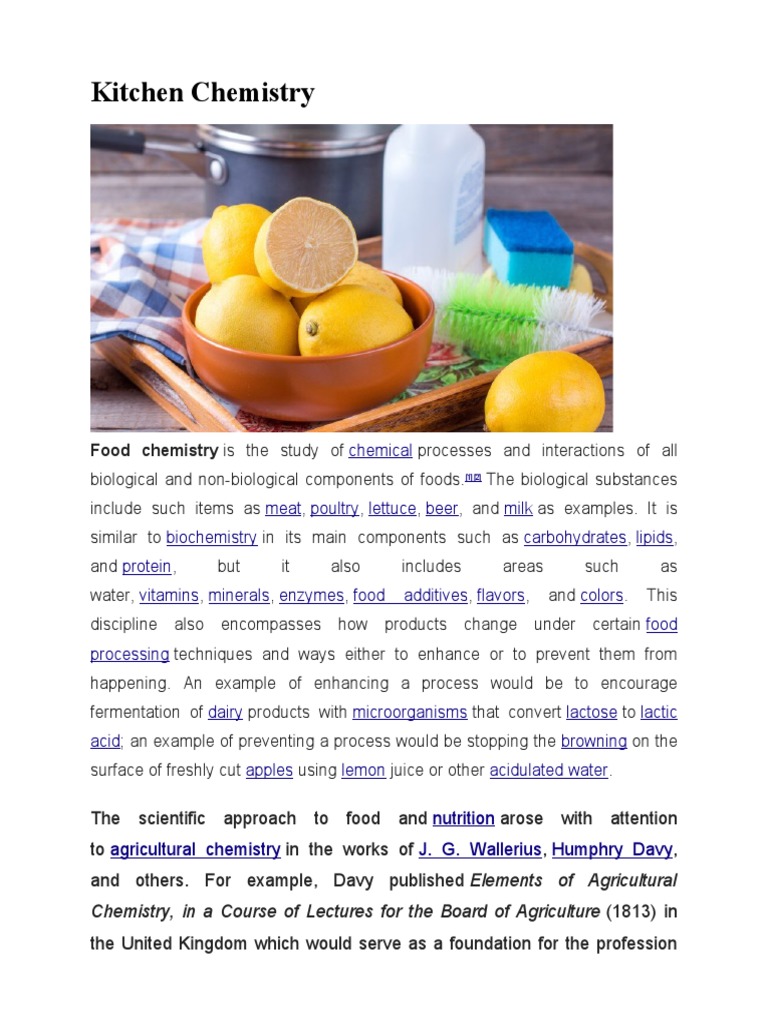 Kitchen Chemistry | PDF | Foods | Physical Sciences