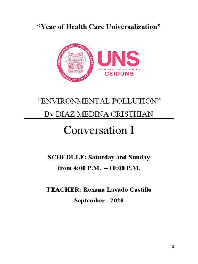 Conversation I: "Environmental Pollution" by Diaz Medina Cristhian ...